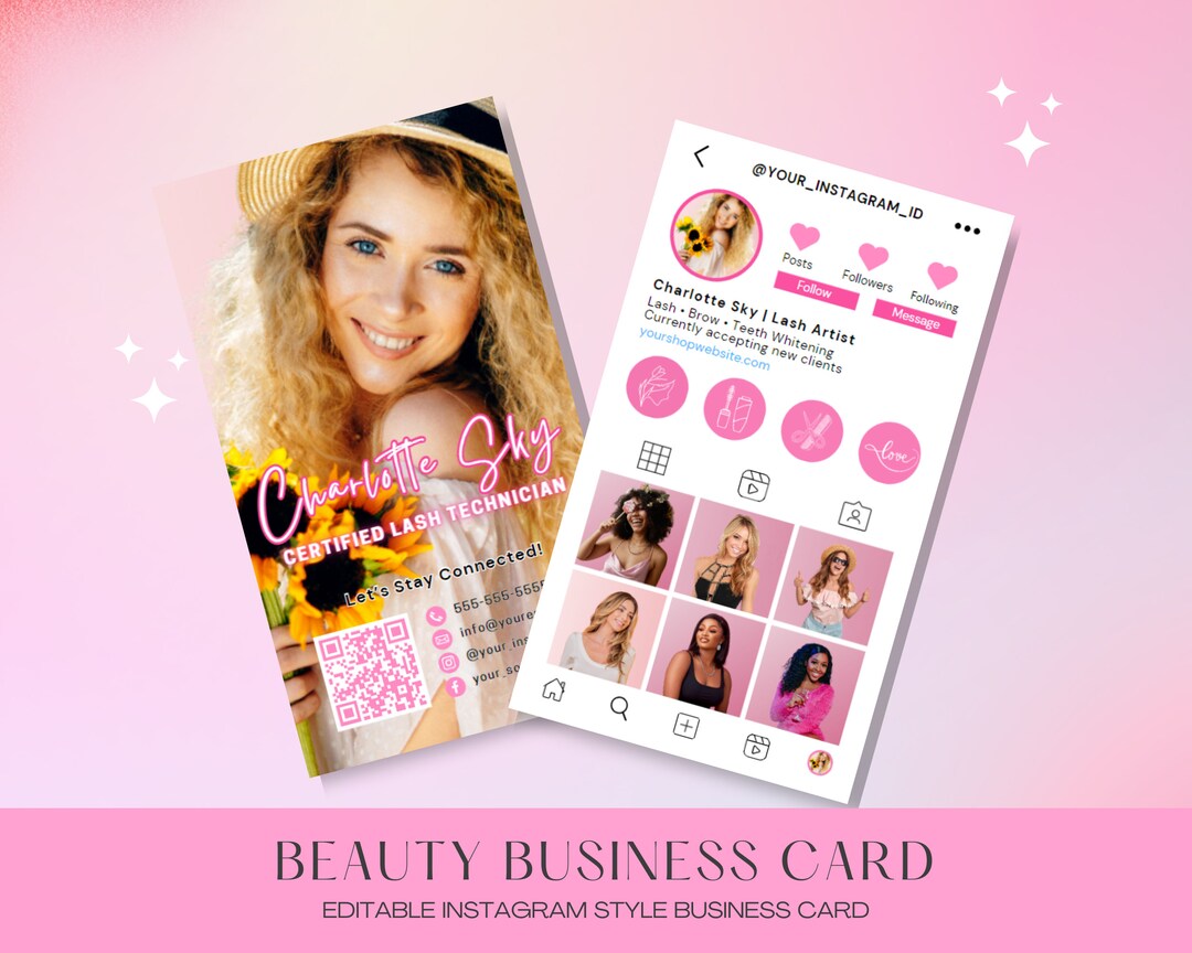 Eye-catching Pink Design for IG Influencers, QR Code Integration, DIY ...