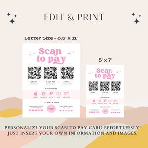 Editable Scan to Pay Sign QR Code Sign Template, Printable Payment Sign ...