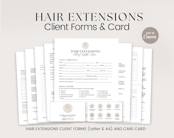 Hair Extension Forms, Editable Hair Consent Templates, Hair Extensions ...