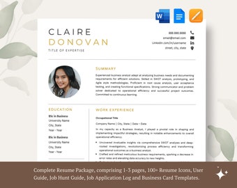 Modern Resume Template for Google Docs, Word & Pages, Resume Template ...