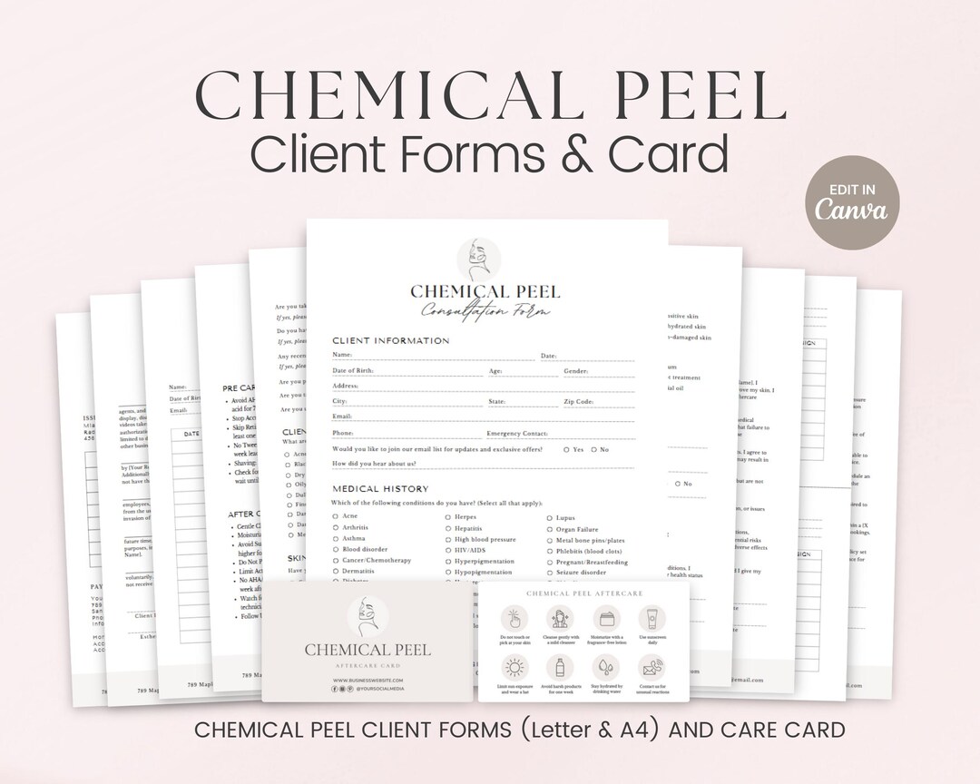 Editable Chemical Peel Form Template, Chemical Peel Facials Form ...