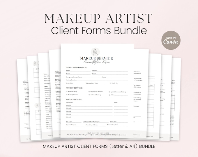 Editable Makeup Face Chart | Makeup Artist Template | Makeup Artist Document | Editable Makeup ...