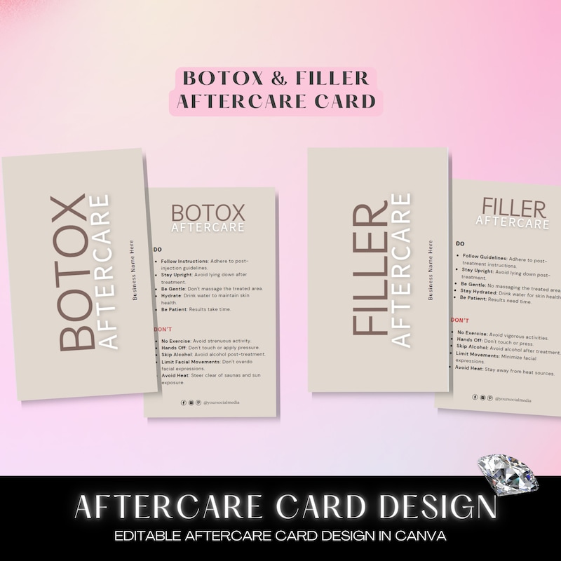 Botox Aftercare Cards - Etsy