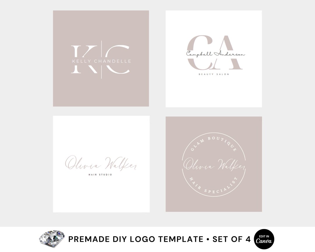 DIY Logo Design Template, Beige Pastel Editable Canva Business Logo ...