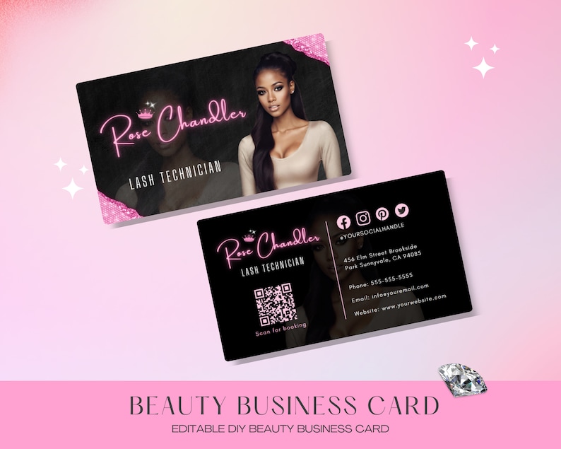 DIY Makeup Artist Business Cards, Hair Nail Braids Business Card ...