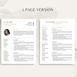 Gold Resume Template for Google Docs, Word & Pages, Resume Template ...