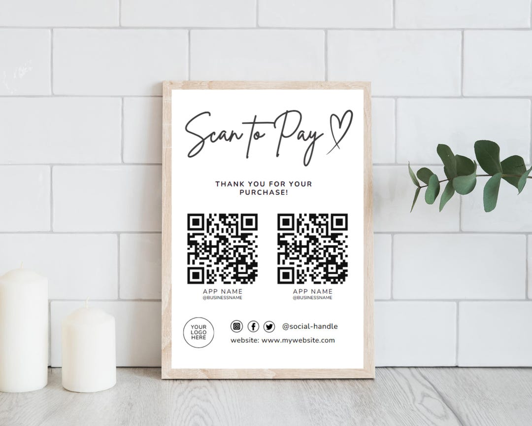 Scan to Pay Sign Template Editable QR Code Beauty Salon Payment, Canva ...