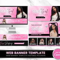 DIY Web Banners Set, 12 Website Banners Beauty Artist Hair Nails ...
