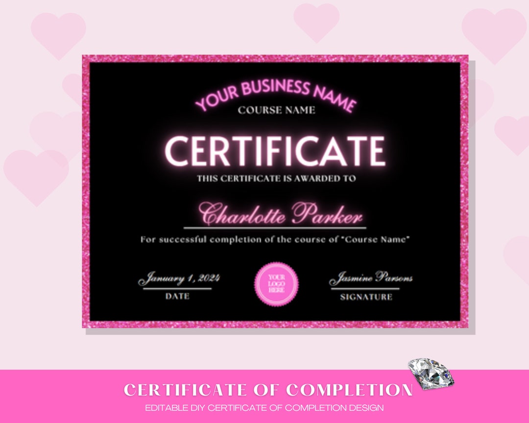 Certificate of Completion Template, Lash Training Certificate, Beauty ...