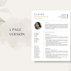 Gold Resume Template for Google Docs, Word & Pages, Resume Template ...