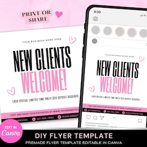 New Client Flyer, New Client Welcome Flyer, Hair Braids Lashes Wig ...