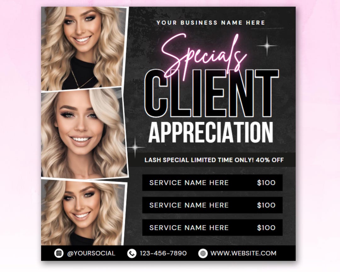 Client Appreciation Flyer, DIY Client Appreciation Deals Flyer, Hair ...