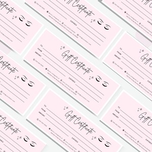 Eyelash Extension Gift Certificate, Lash Boost Gift Certificate, Spa ...