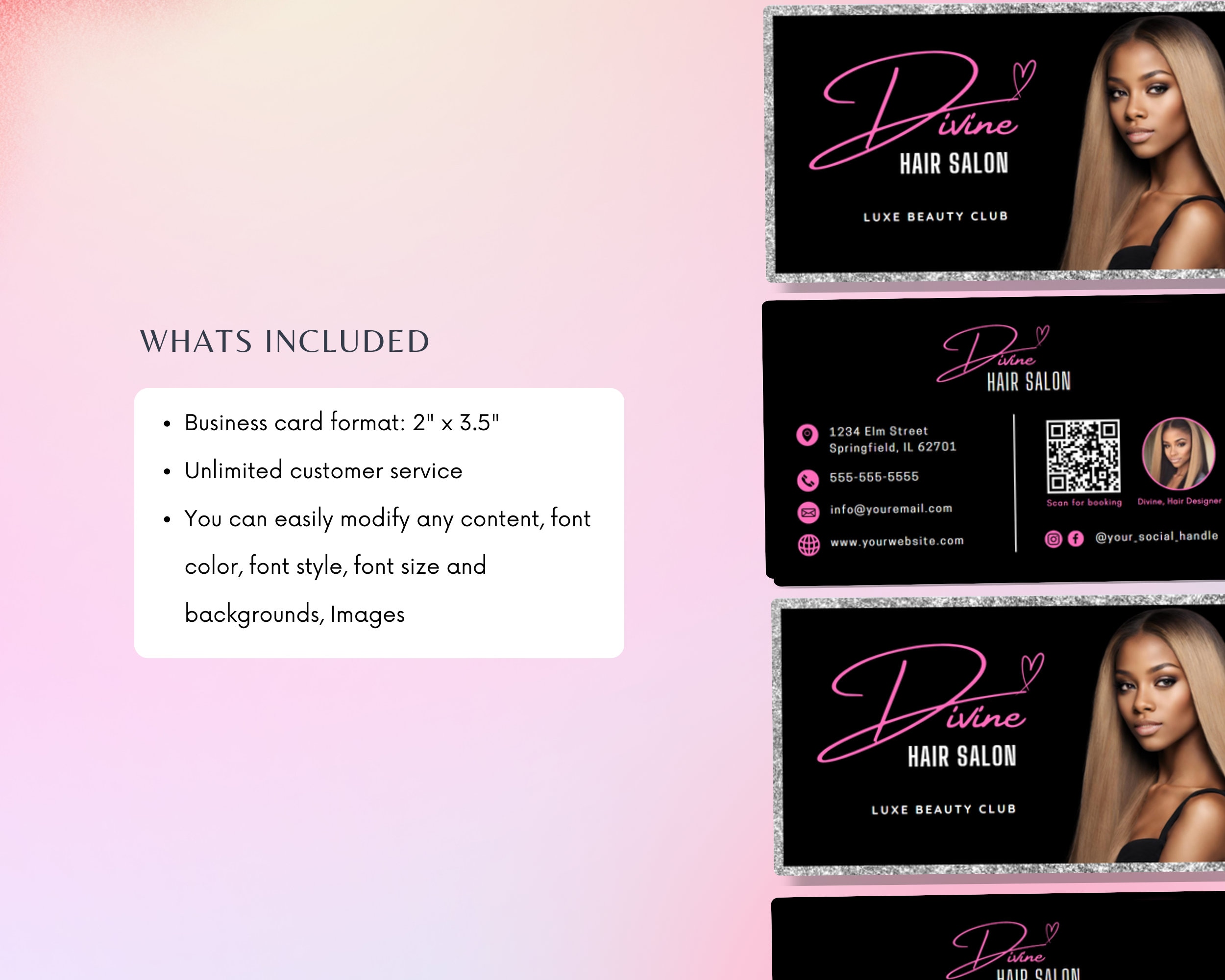 Hair Braiding Business Card, DIY Marketing Cards Design, Braids Cards ...