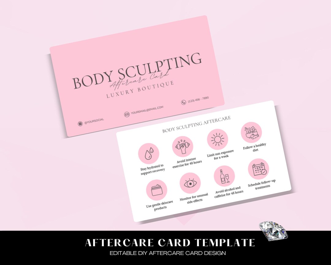 Editable Body Sculpting Post Care Template, Pink Body Contouring ...