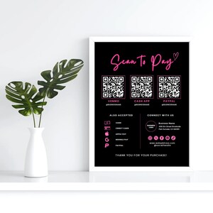 Editable QR Code Beauty Salon Pricing Template, DIY Scan to Pay Sign ...