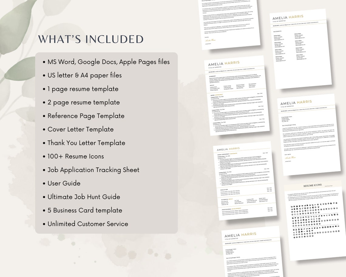 Resume Template Word Professional Resume Template Minimalist Executive ...