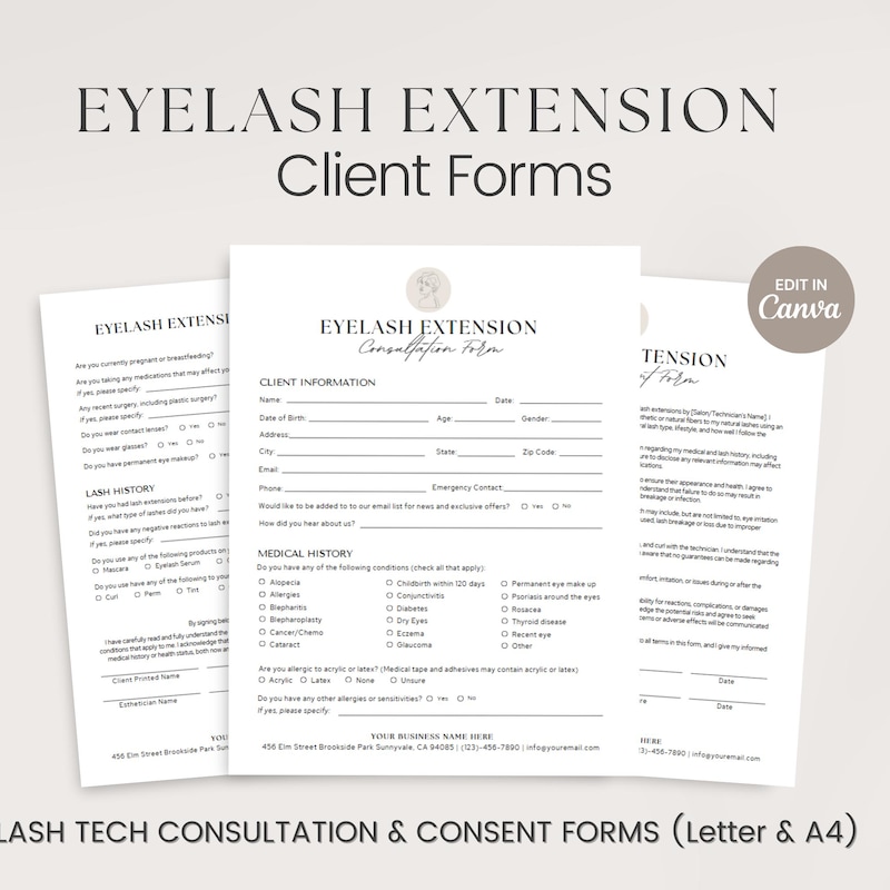 Lash Tech Clients Form - Etsy