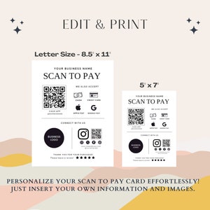 Scan to Pay Sign Template Editable QR Code Beauty Salon Payment, Canva ...