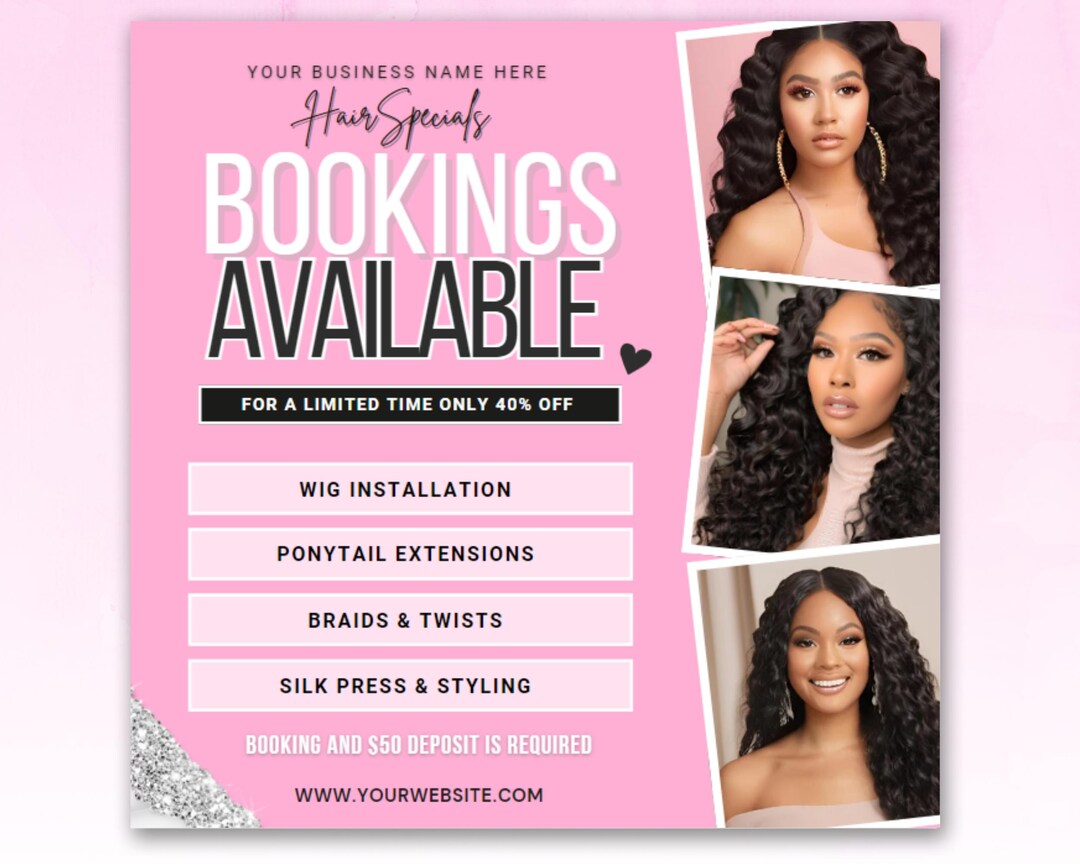 Hair Salon Flyer, Luxury Hair Flyer, Booking Flyer, Fall Season Booking ...