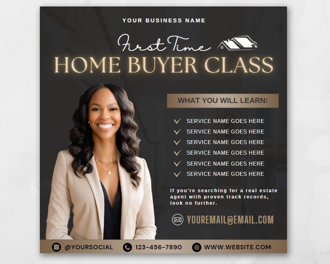 First Time Home Buyer Flyer, DIY Flyer Template, Home Buying ...