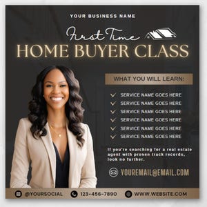 First Time Home Buyer Flyer, DIY Flyer Template, Home Buying ...