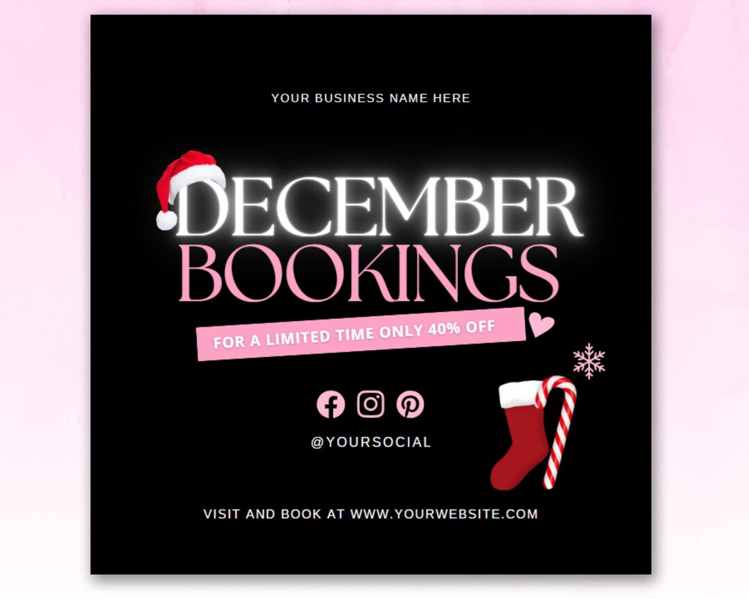 December Bookings, December Booking Flyer, Christmas Booking Flyer ...