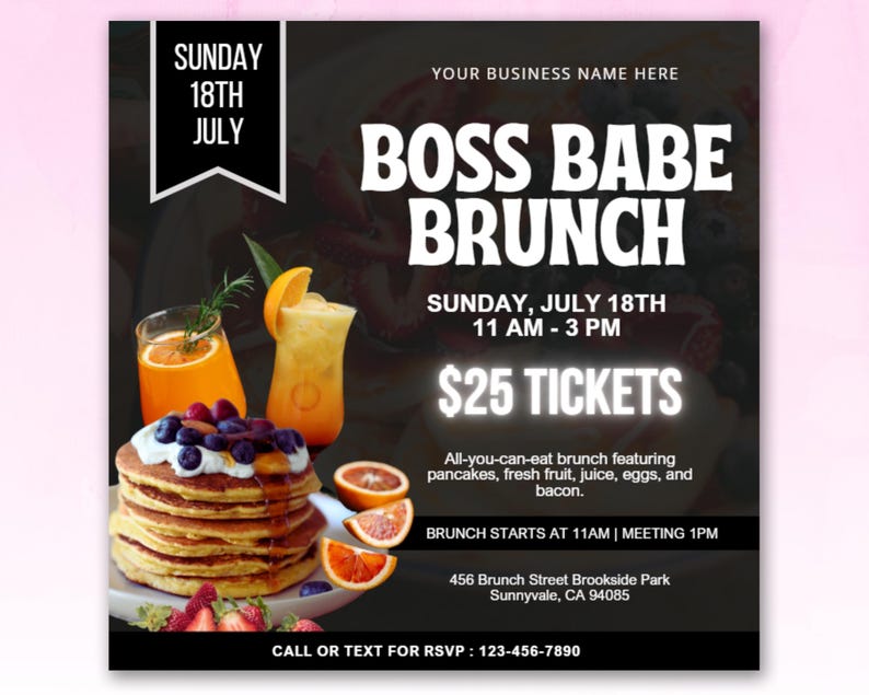 Brunch Invitation, Brunch Flyer Template, Business Brunch Flyer ...