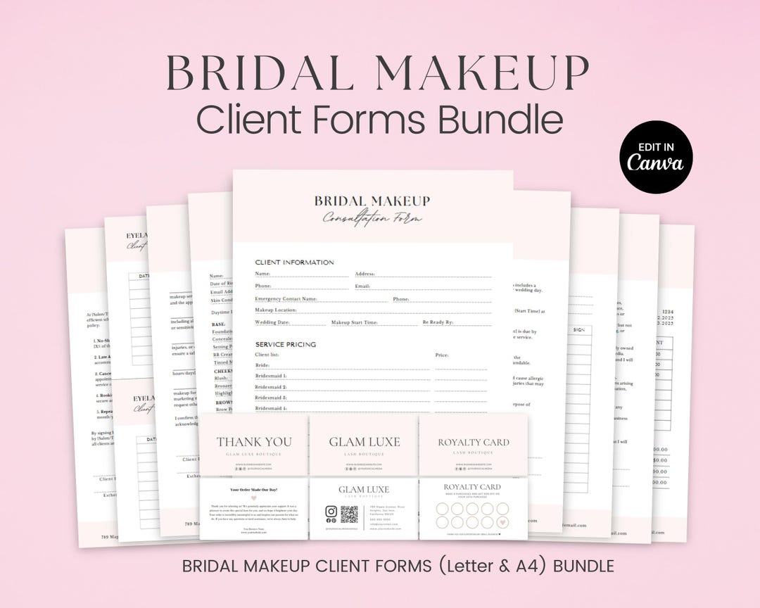 Bridal Makeup Artist Contract Template, Editable Bridal Makeup Contract ...