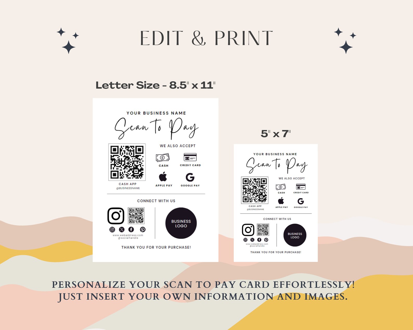 Scan to Pay Sign Template Editable QR Code Beauty Salon Payment, Canva ...