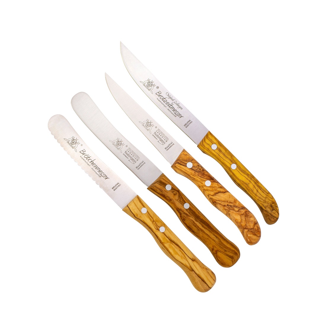 Solingen Bread Roll Knife Set 4 Pieces. With Stainless Olive - Etsy