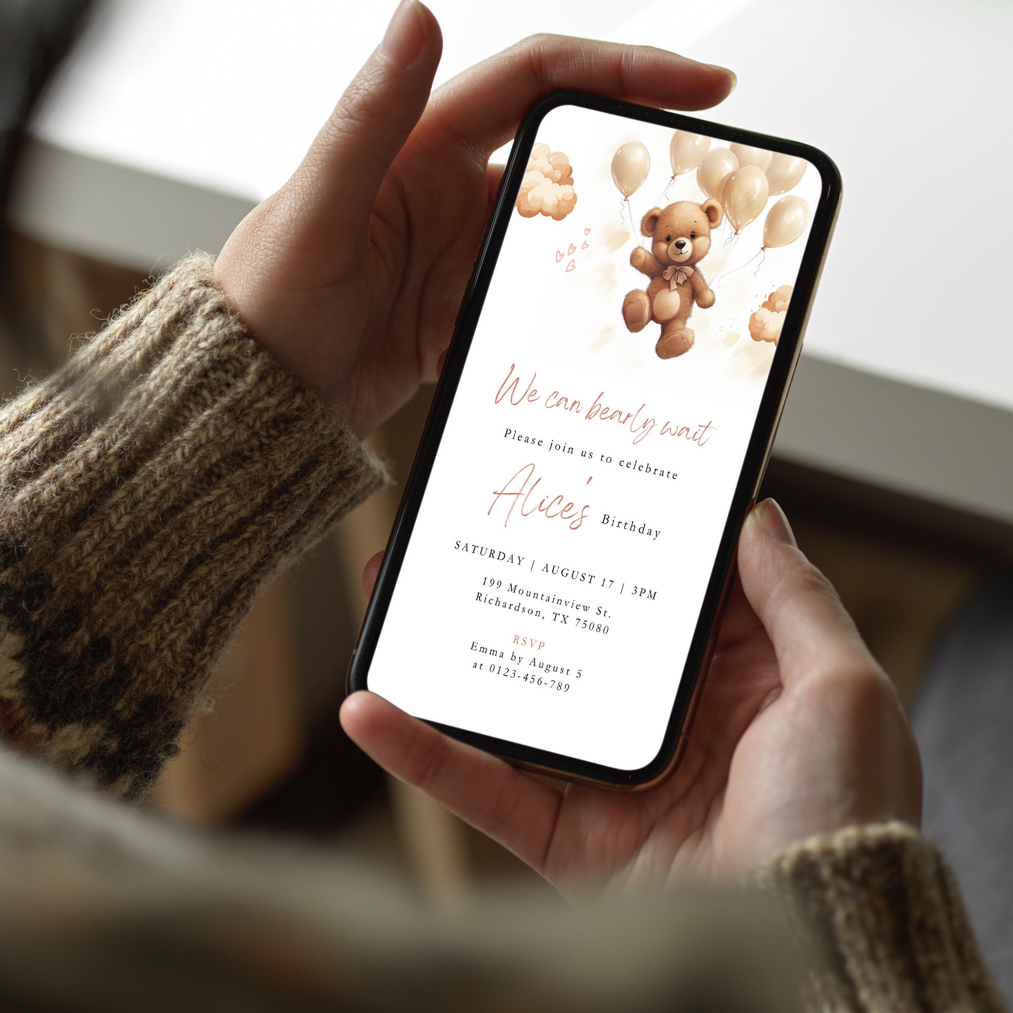 Editable We Can Bearly Wait Birthday Invitation Template - Etsy