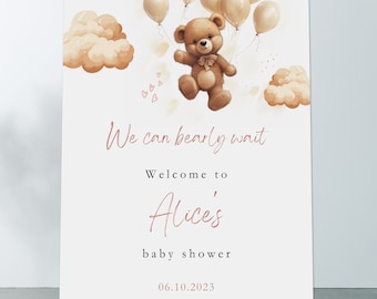 Editable We Can Bearly Wait Birthday Invitation Template - Etsy