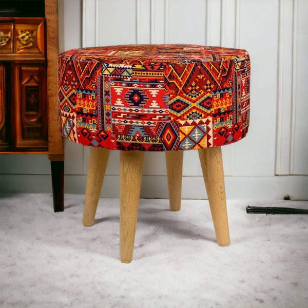 Round Pouf Stool - Etsy