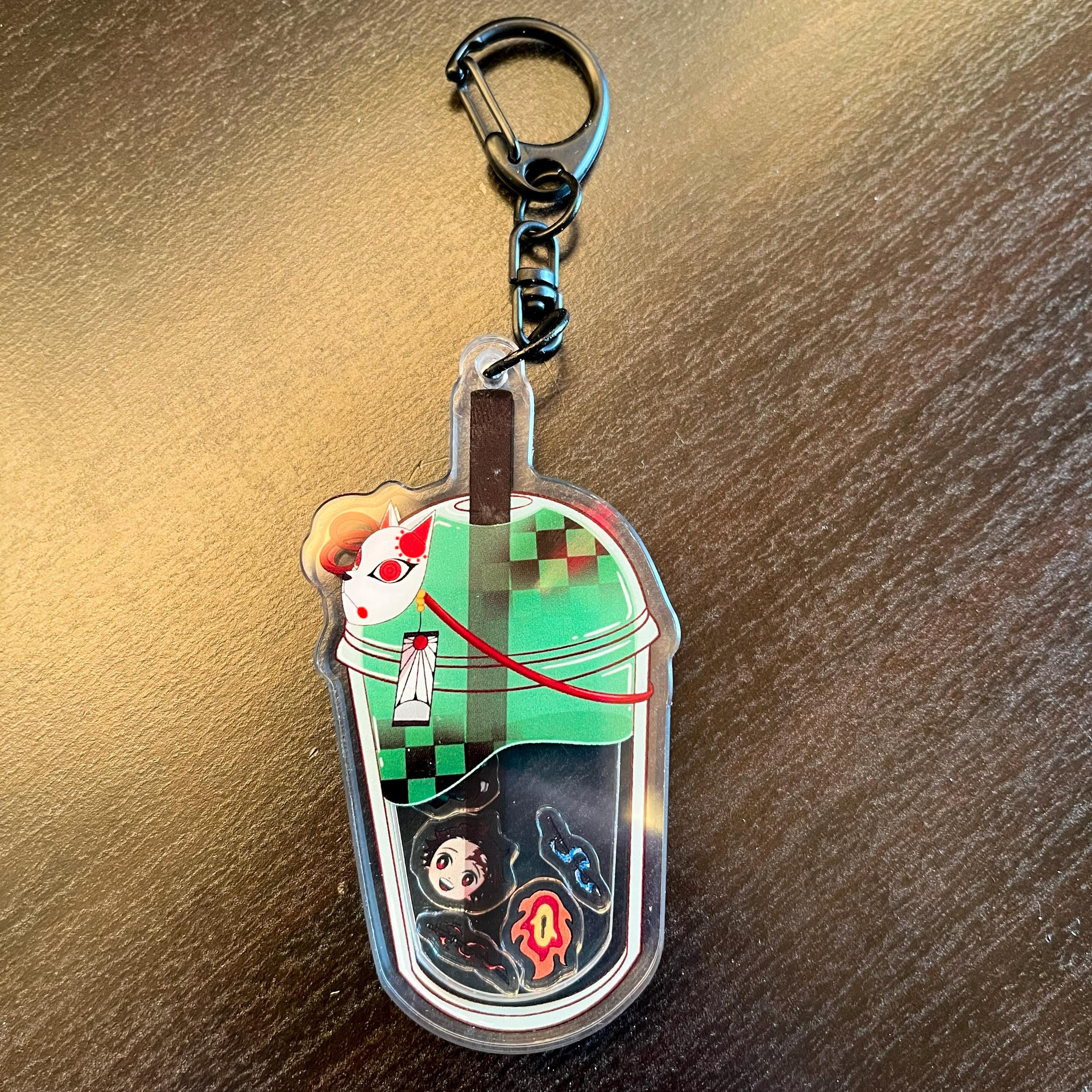 Keychains Shaker "demon Slayer" – Nezuko & Tanjiro (bubble Tea) - Etsy