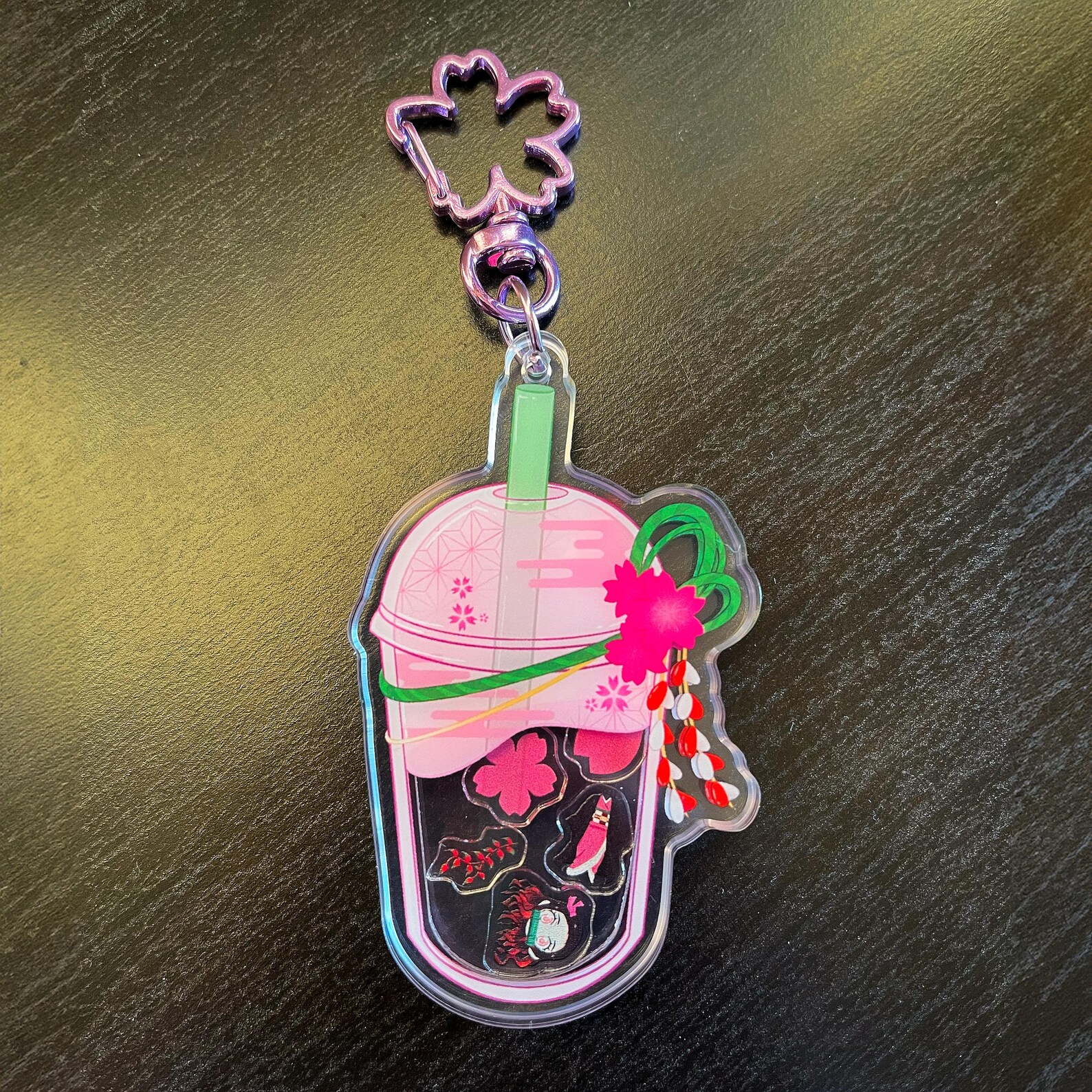 Keychains Shaker "demon Slayer" – Nezuko & Tanjiro (bubble Tea) - Etsy