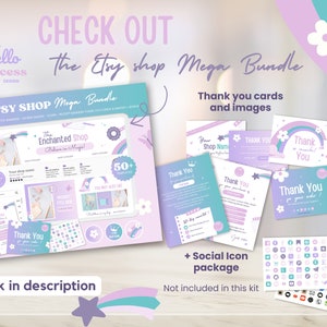 Pastel Etsy Shop Kit Store Banner Canva Template Colorful Digital Small ...