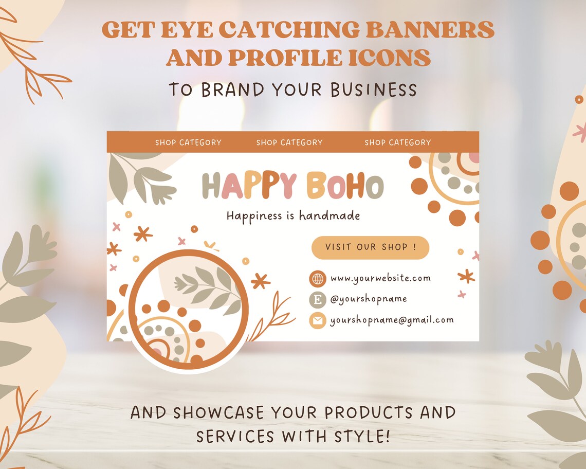 Boho Colorful Facebook Branding Kit -banners Profile Icons Canva ...
