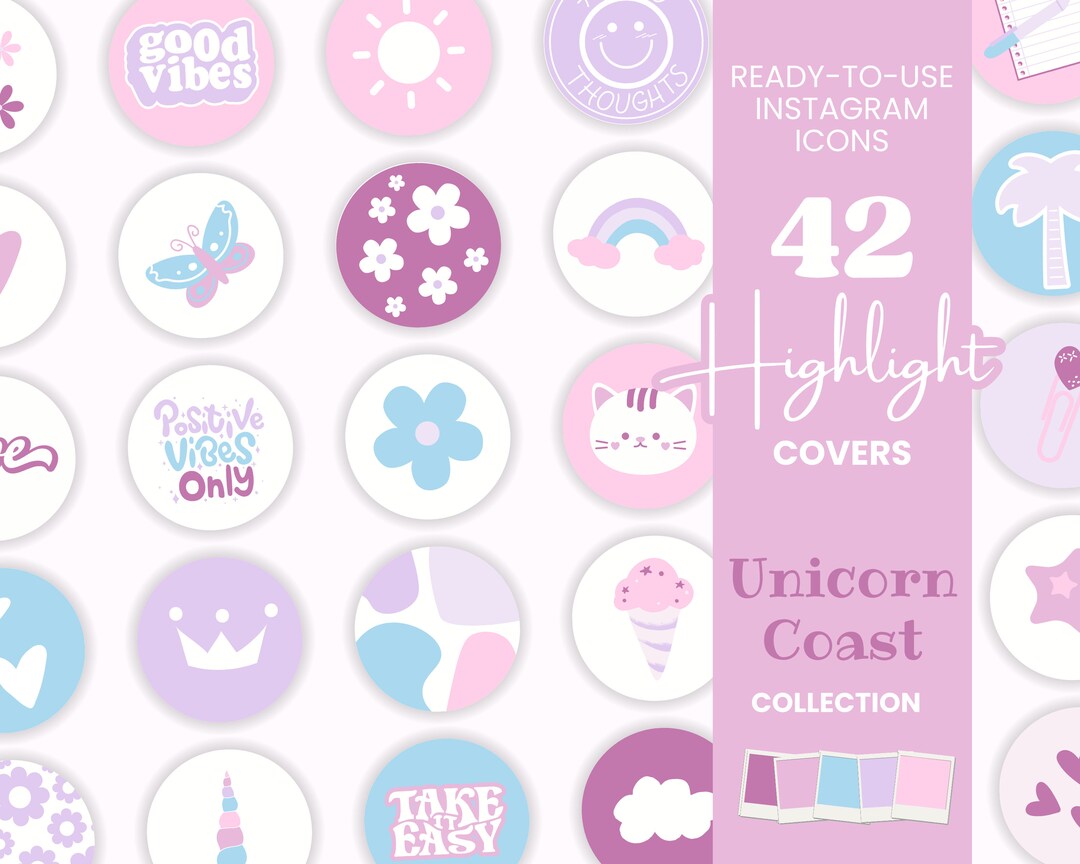 42X Pastel Pink Cute Highlight Covers - Positive Vibes Instagram Icon ...