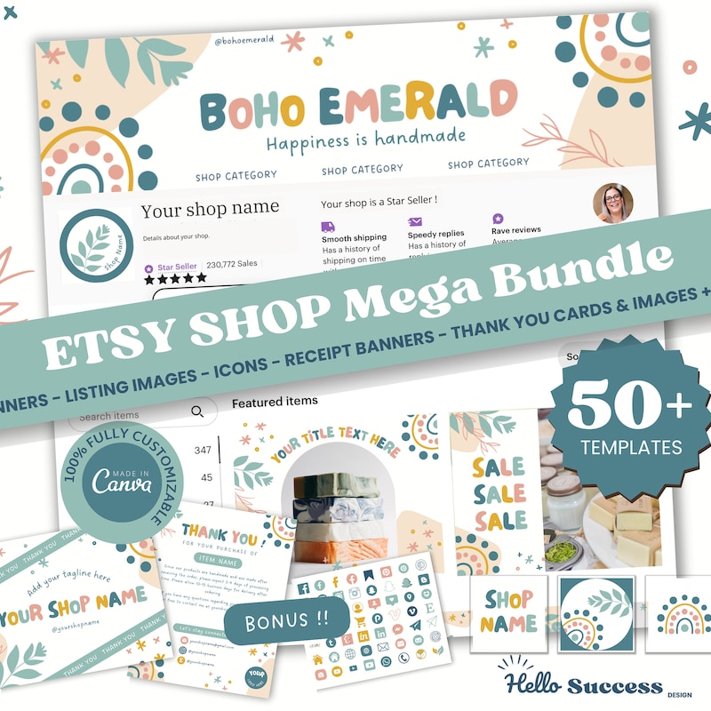 Blue Logo Etsy Shop Kit - Etsy UK