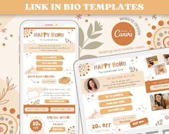 Link in Bio Canva Editable Pastel Colors 200624 - Links Website Instagram Tiktok Landing Page ...