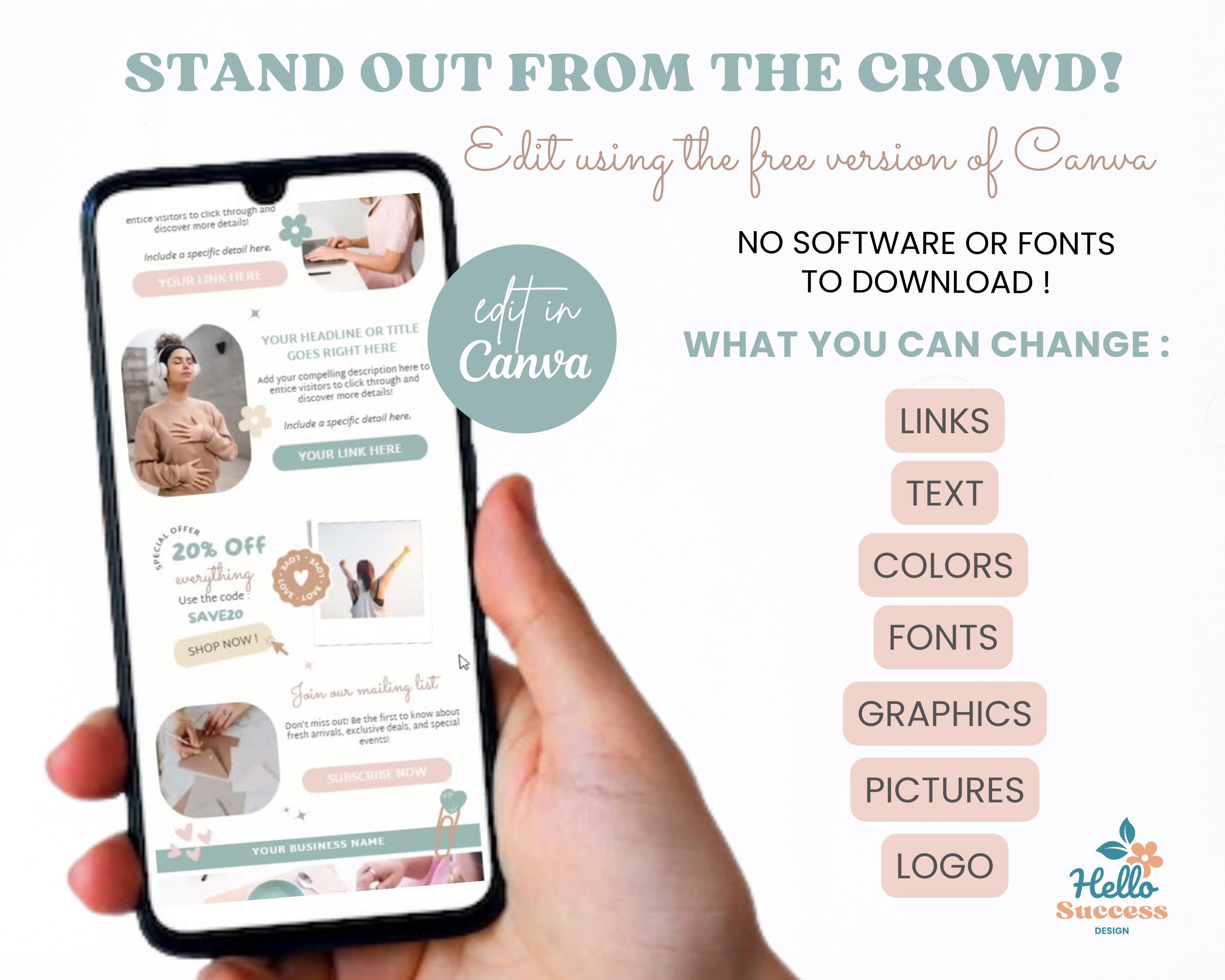 Pastel Boho Link in Bio Template Canva, Links Website, Instagram ...