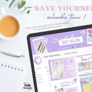 Pastel Etsy Shop Kit Store Banner Canva Template Colorful Digital Small ...