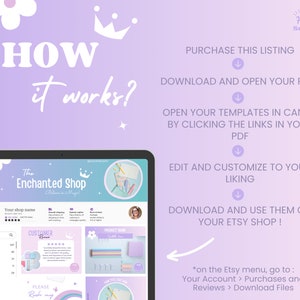 Pastel Etsy Shop Kit Store Banner Canva Template Colorful Digital Small ...