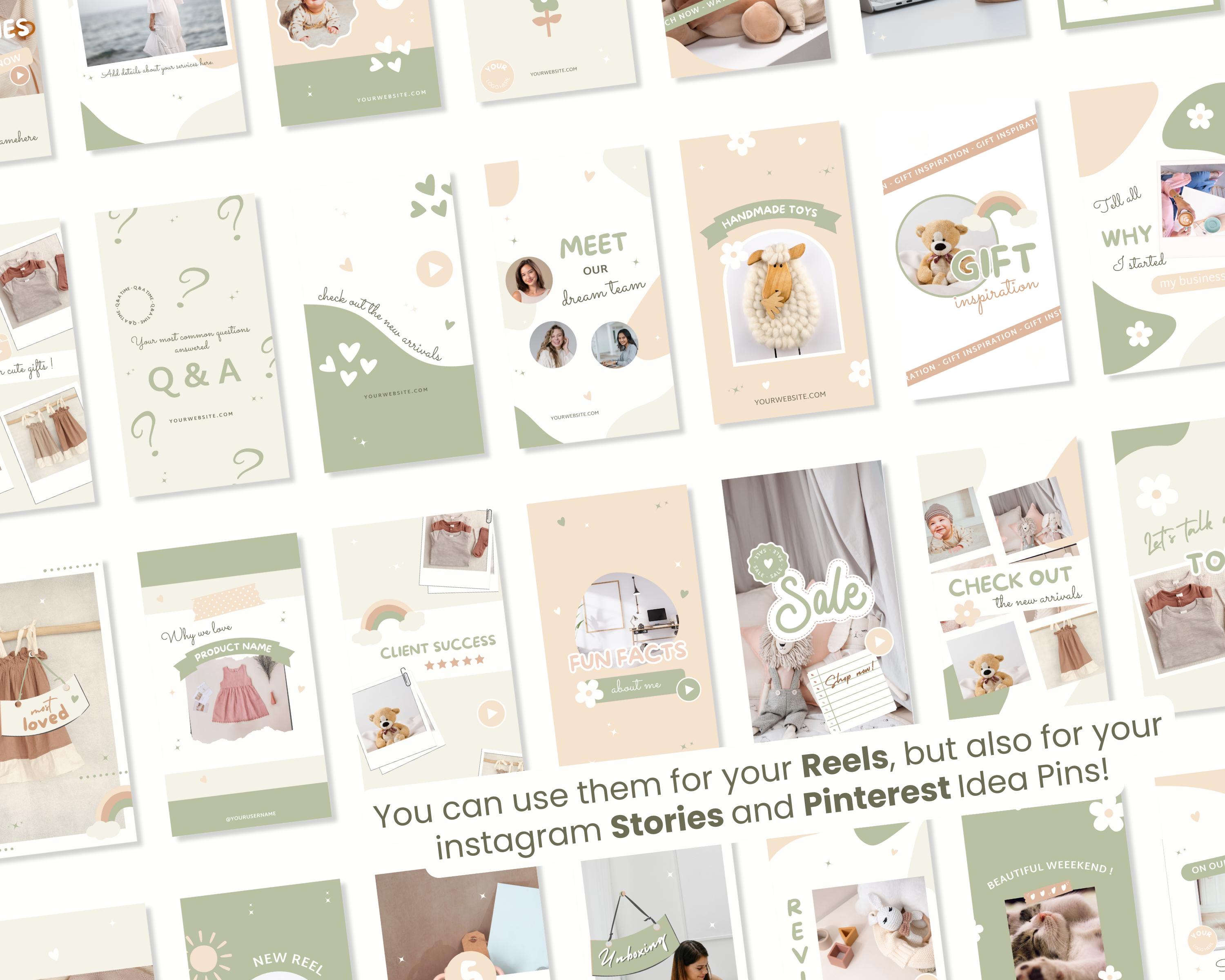 100X Instagram Reels Templates, Pastel Boho IG Reels, Sage Green IG ...