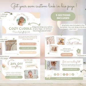 Sage Green Cottagecore Link in Bio Canva Template - Ecommerce Links ...