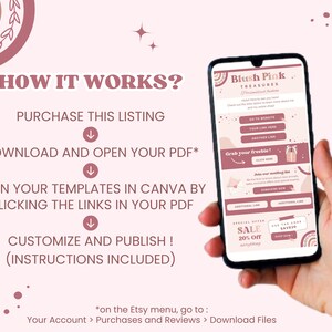 Blush Pink Link in Bio Canva Templates - Boho Rainbow Links Website ...