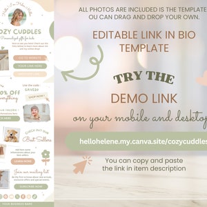 Sage Green Cottagecore Link in Bio Canva Template - Ecommerce Links ...