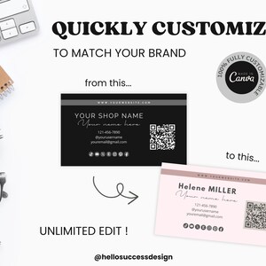 Minimalist Dark QR Code Business Card Templates Modern Black ...