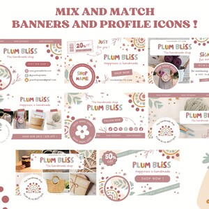 Boho Colorful Facebook Branding Kit -banners Profile Icons Canva ...